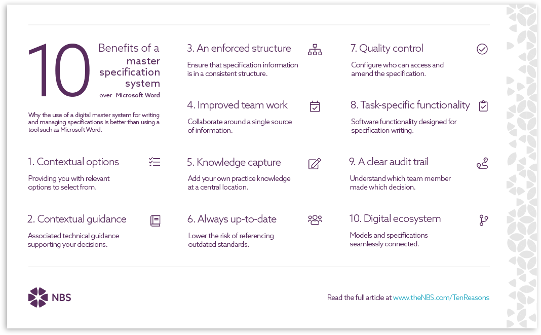 Ten benefits of a Master Specification System over Microsoft Word | NBS ...